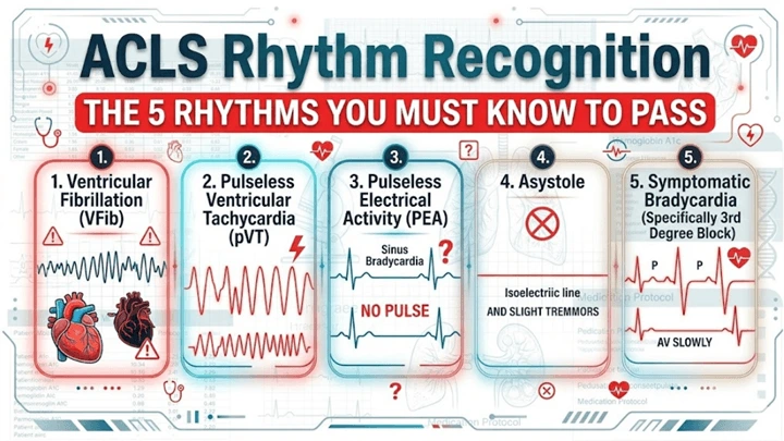 ACLS Rhythm Recognition: The 5 Rhythms You Must Know to Pass